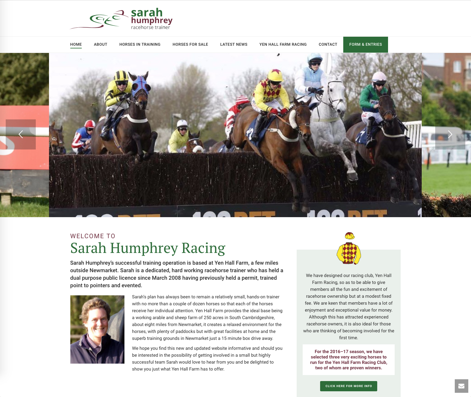 Sarah Humphrey | Dual Purpose Racehorse Trainer based at Yen Hall Farm ...